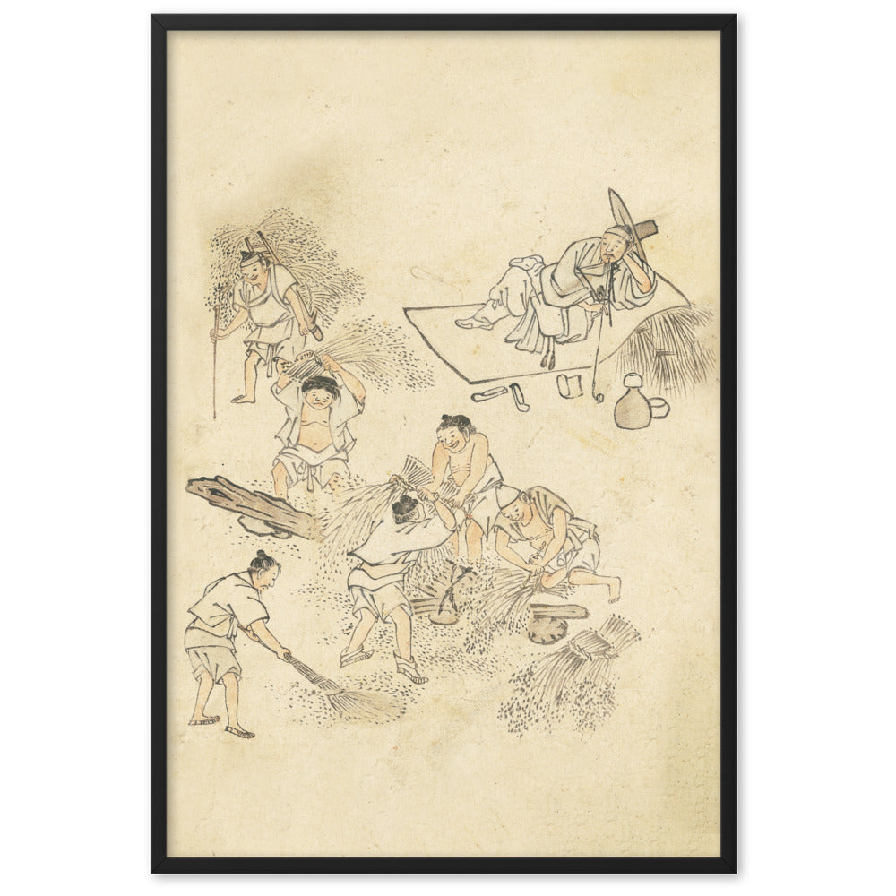 Threshing, Kim Hong-do - Poster in frame – ARTLIA
