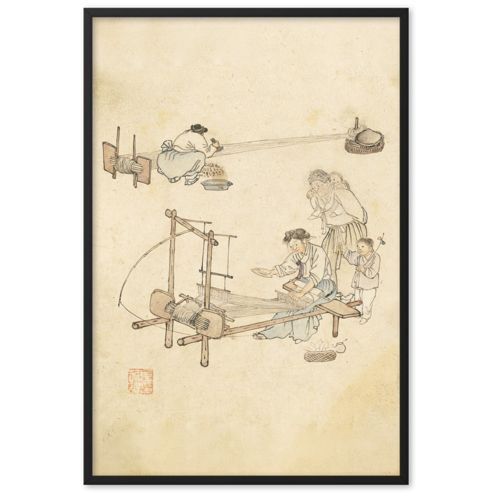 Weaving, Kim Hong-do - Poster in frame – ARTLIA